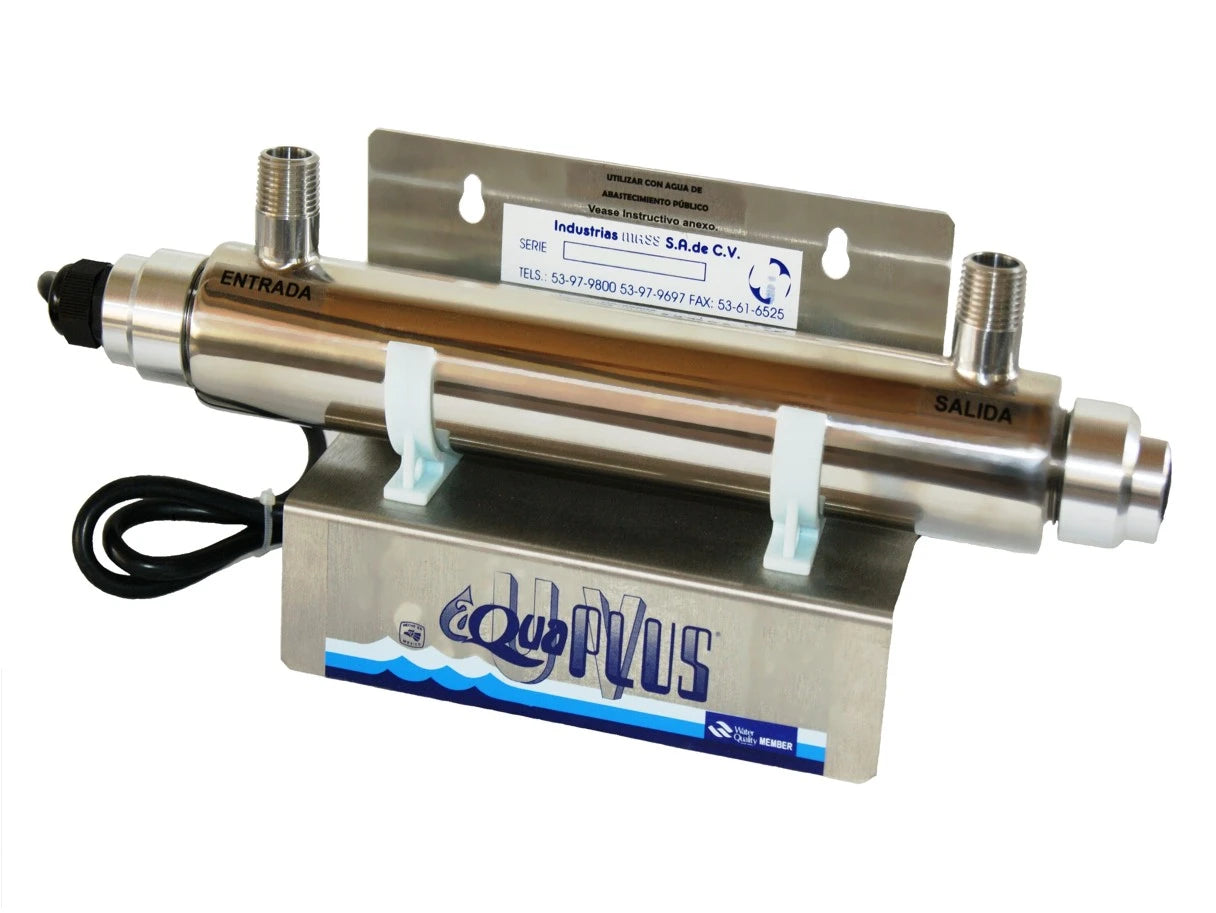 Purificador de agua Aquaplus de luz ultra violeta 4-SS-UV con filtros ...